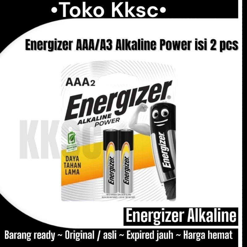 Jual Baterai Energizer AAA/A3 Alkaline power isi 2 Pcs Original ...