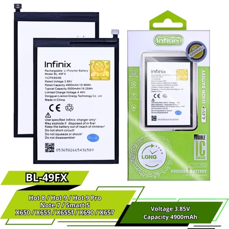 Jual Baterai INFINIX ORIGINAL BL-49FX Smart 5 / 6 / 6 plus Hot 8 / 9 ...
