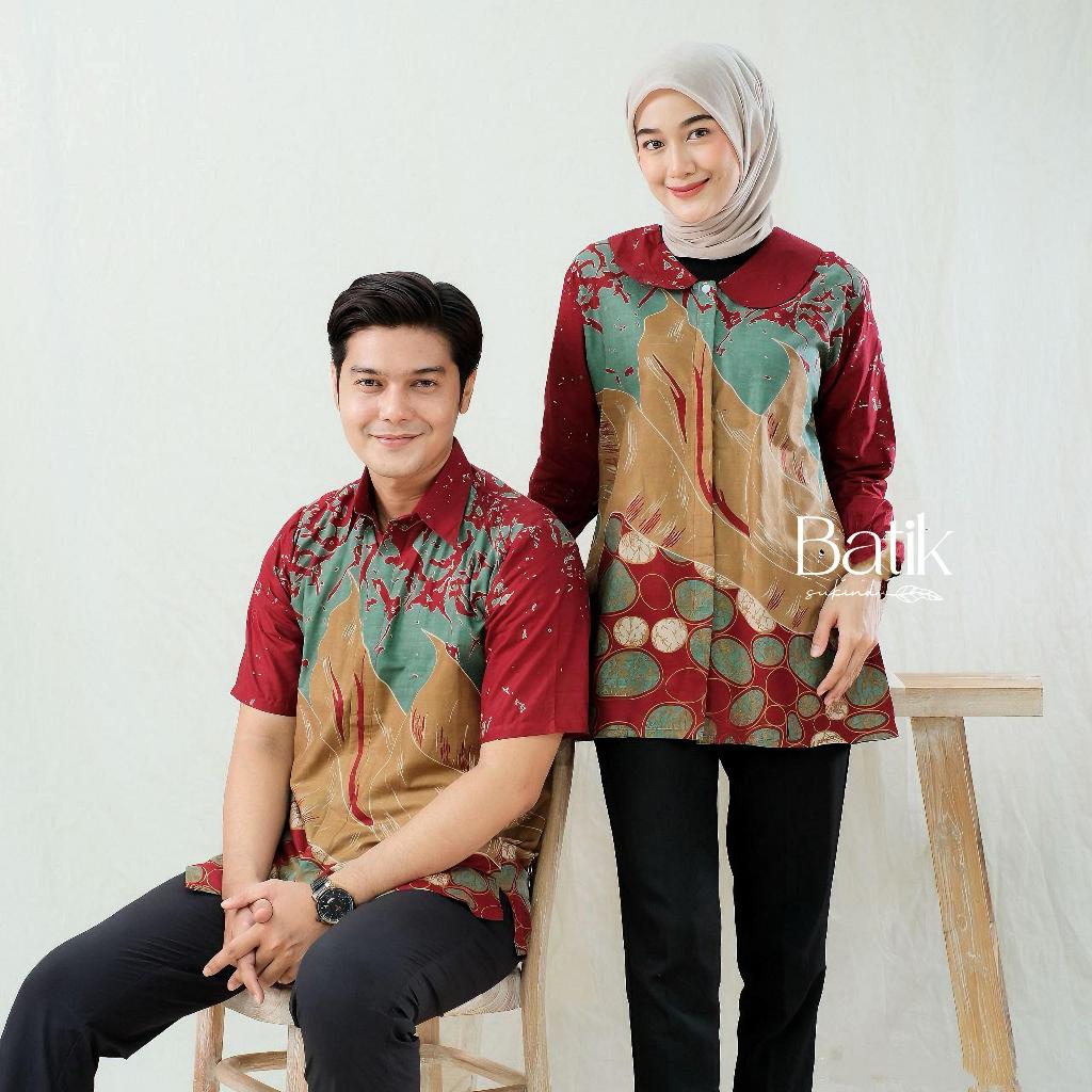 Jual By Sukind - Baju Batik Couple Modern Atasan Wanita Dan Pria Jumbo ...