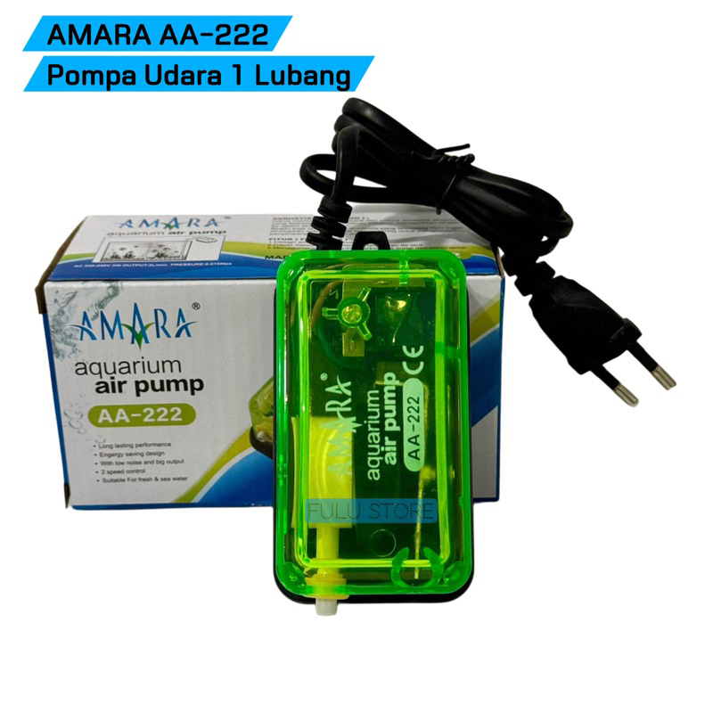 Jual AMARA AA 222 Air Pump Aquarium Aerator 1 Lubang AA222 Pompa Udara ...