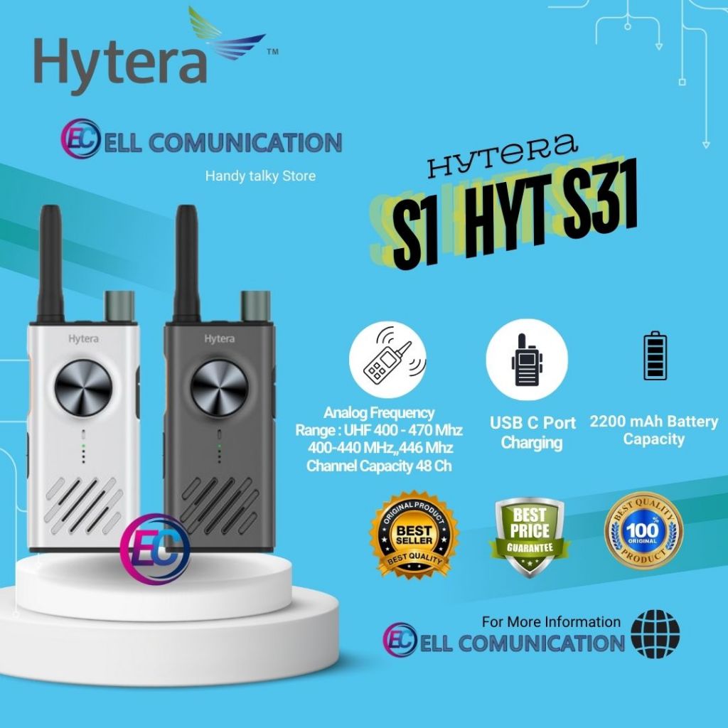Jual NEW HYTERA S1 SERIES UHF 400 Mhz HYT S31 LF HT HYTERA S1 UHF ORIGINAL GARANSI RESMI ...