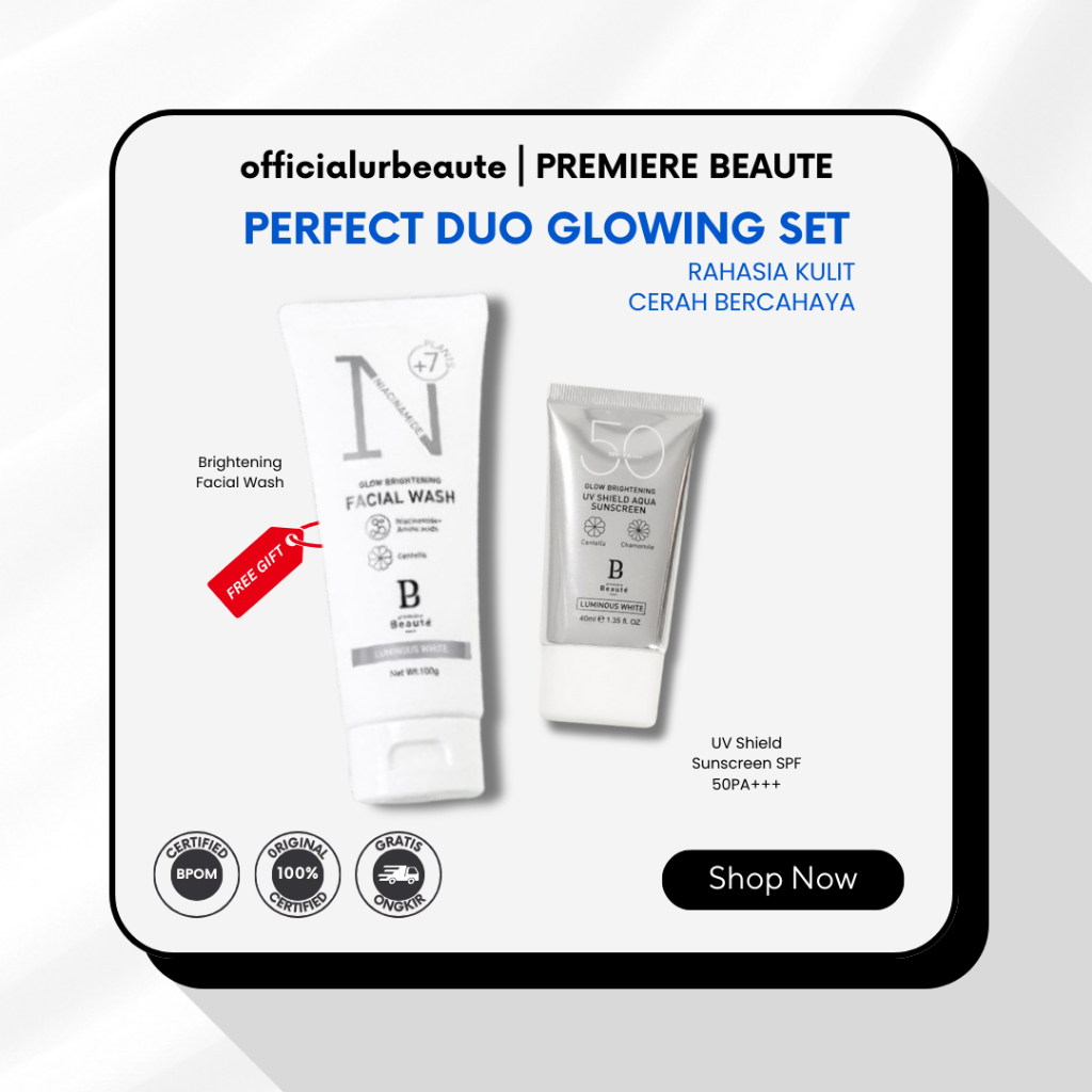 Jual PREMIERE BEAUTE Glow Brightening Facial wash + Sunscreen SPF 50pa ...