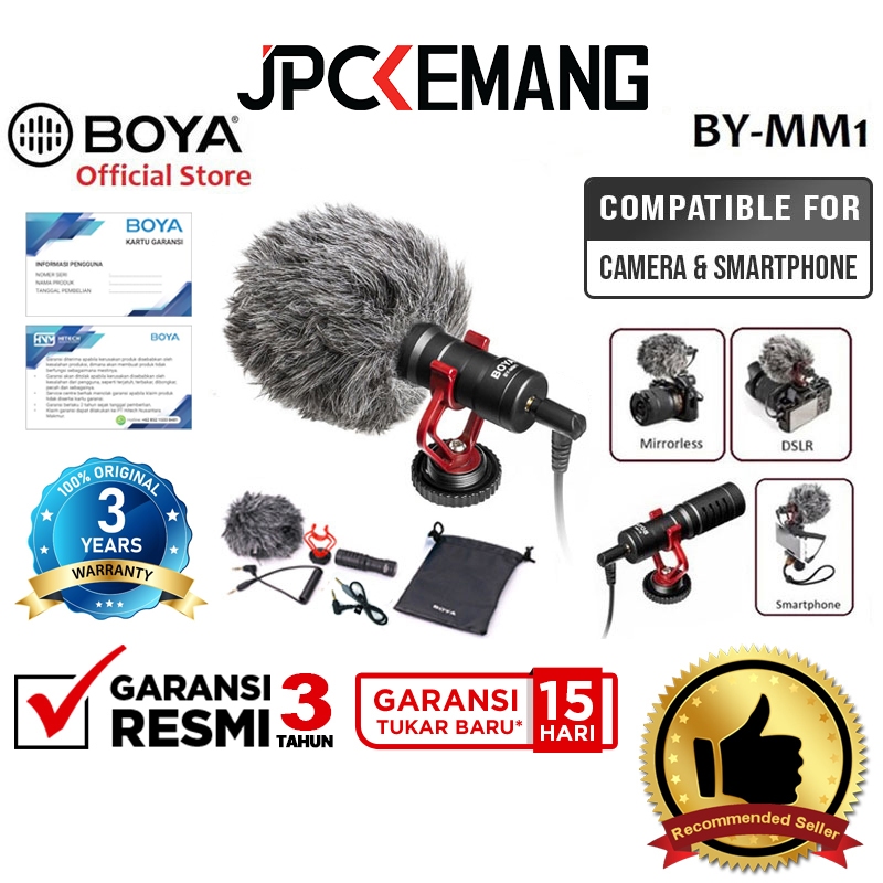 Jual Boya BY-MM1 Mini Microphone for Camera Smartphone BYMM1 Mic Original | Shopee Indonesia