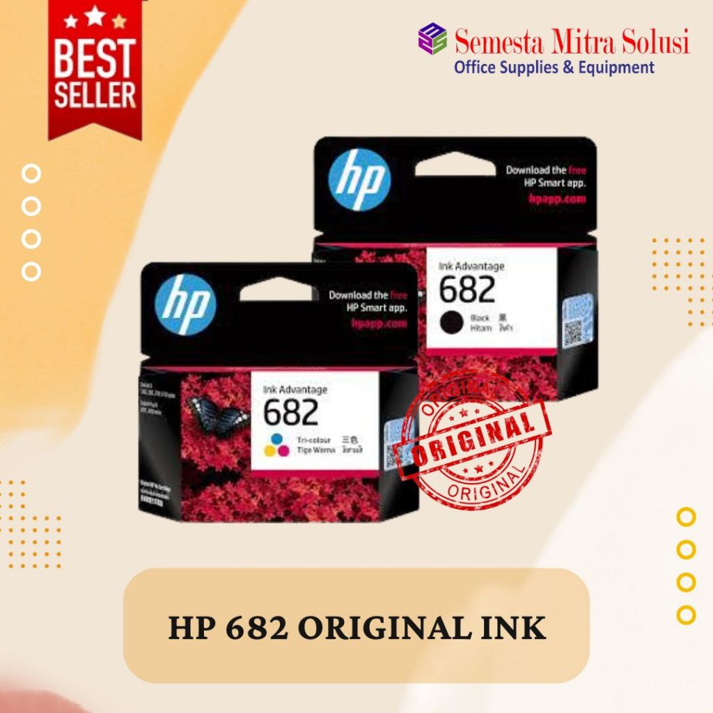 Jual ORIGINAL HP 682 Ink Advantage Cartridge / Tinta Printer Original ...