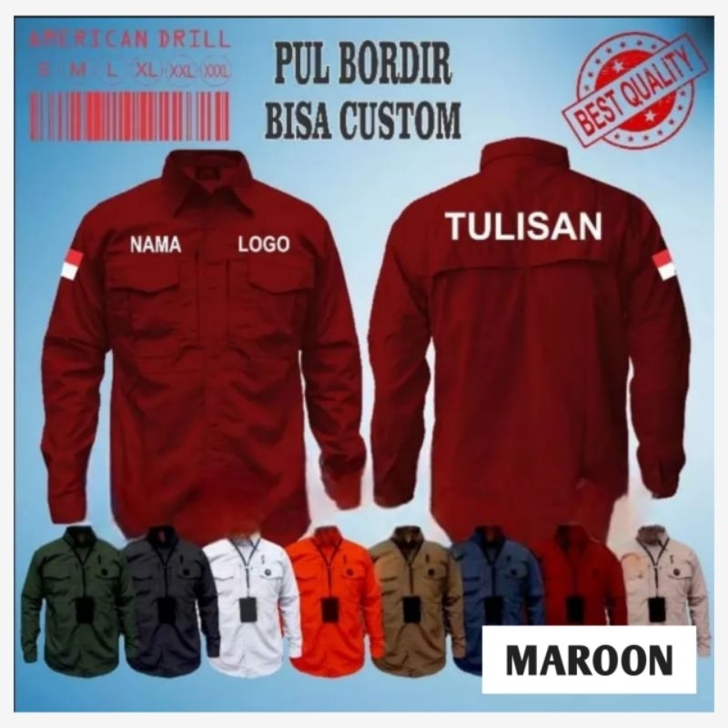 Jual KEMEJA M-TECH PDH/PDL CUSTOM LENGAN PANJANG BORDIR BEBAS BISA SATUAN | Shopee Indonesia