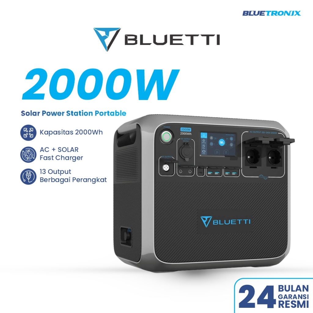 Jual BLUETTI Power Station Solar 2000W Genset Portable Camp 2000Wh AC200P | Shopee Indonesia