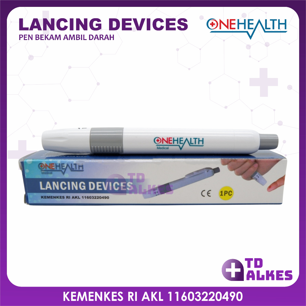 Jual OneHealth Lancing Device Bekam Pen Lancet Alat Ambil Sample Darah ...