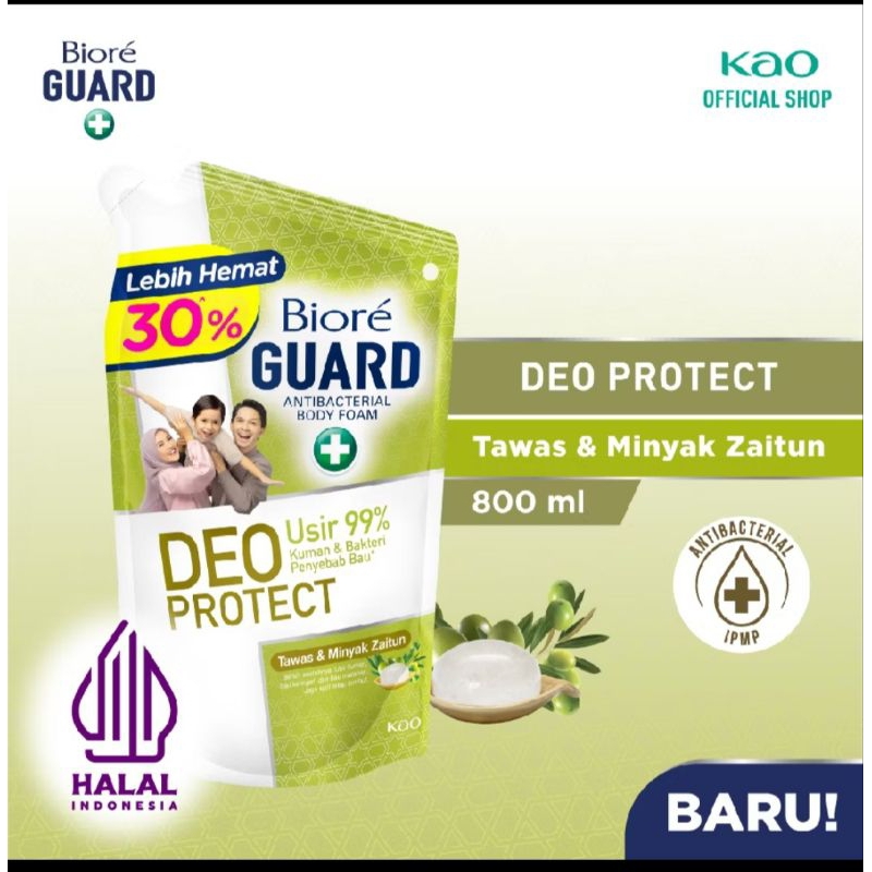 Jual Biore Guard Deo Protect 800 ml - Tawas & Minyak Zaitun | Shopee ...