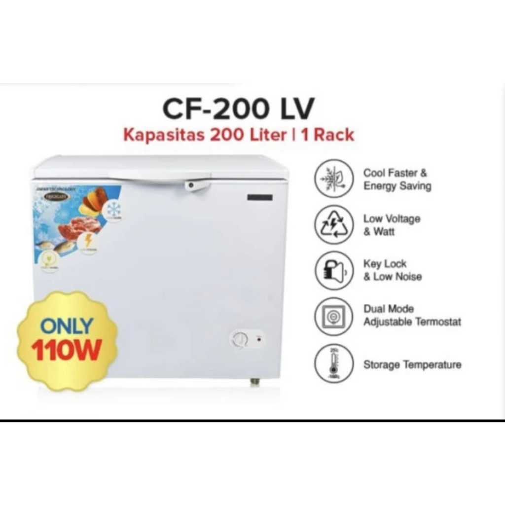 Jual Frigigate Chest Freezer 200L Box Freezer 110Watt CF-200 LV CF200 ...