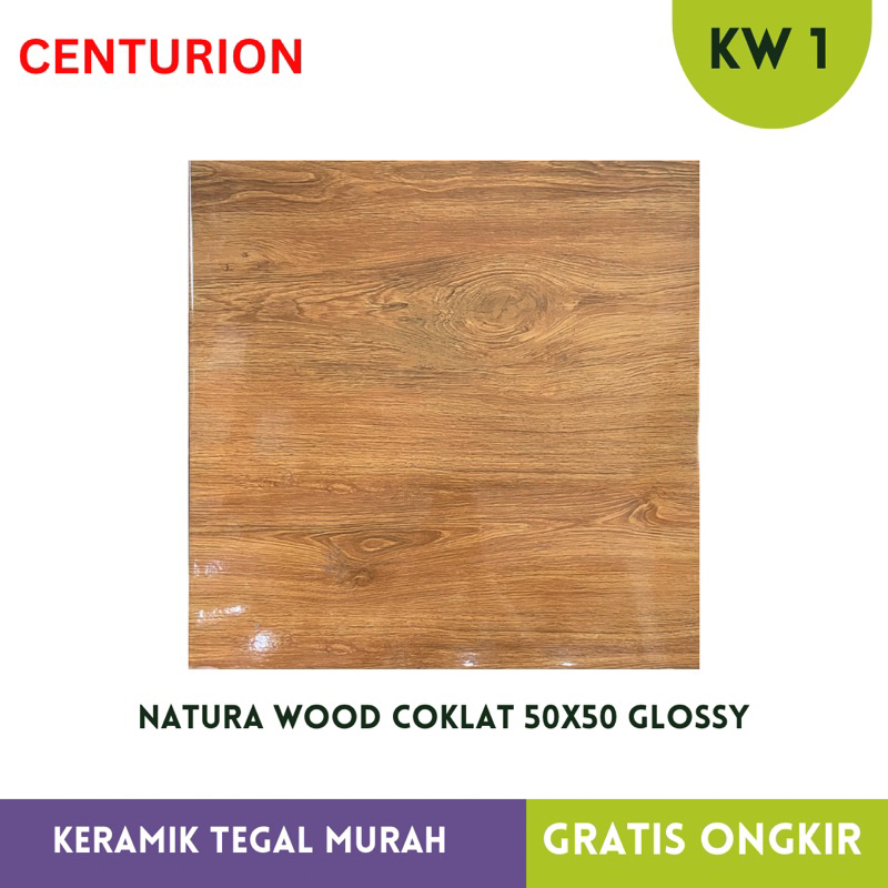 Jual Keramik Motif Kayu 50x50 Glossy Centurion Natura wood Coklat KW 1 | Shopee Indonesia
