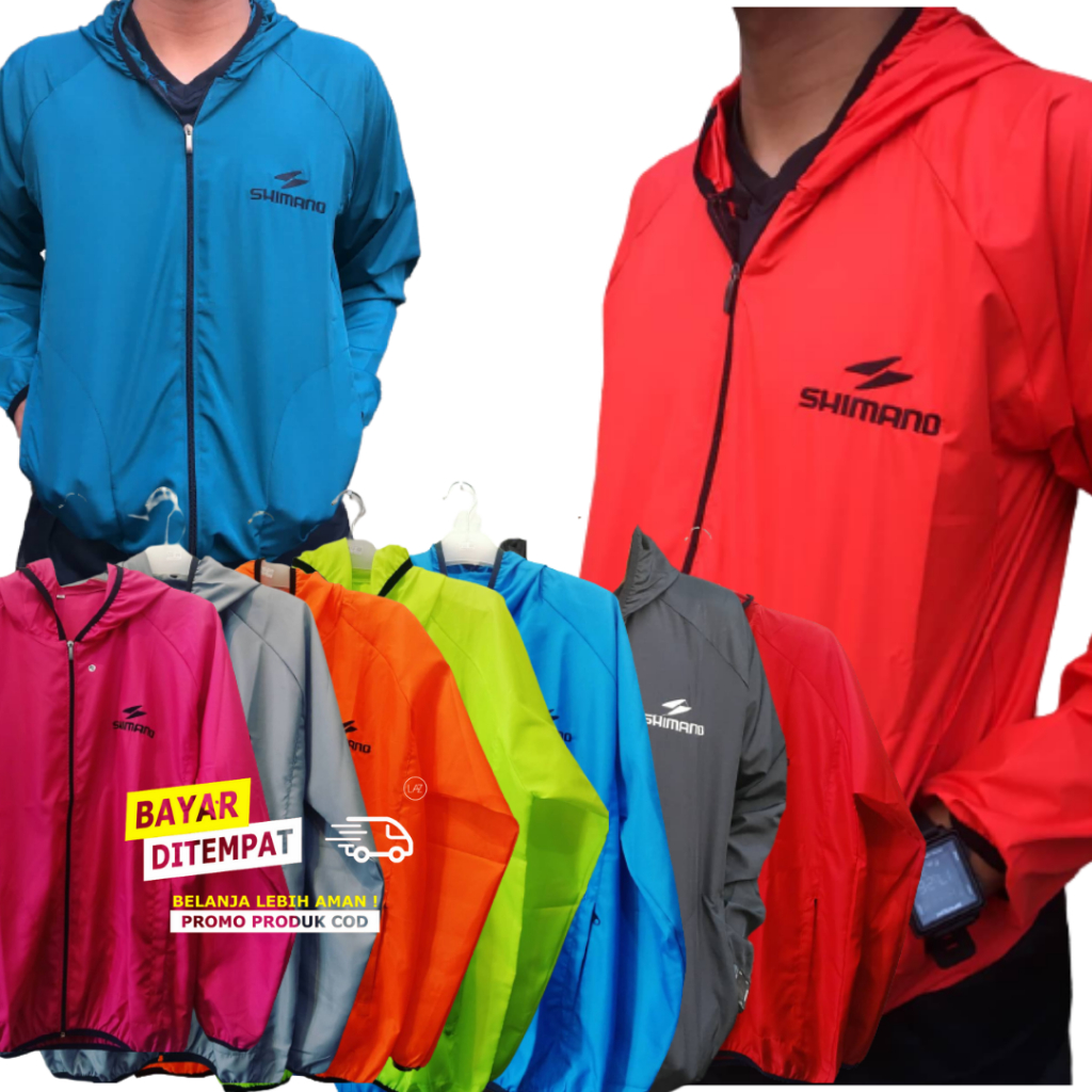 Jual Jaket Waterproof Parasut Shimano | Jaket Sepeda Gowes | Jaket ...