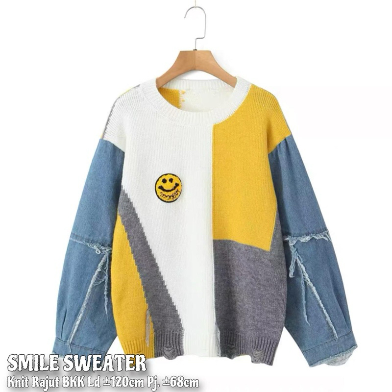 Jual Smile Sweater Rajut Knit Korean Premium | Shopee Indonesia