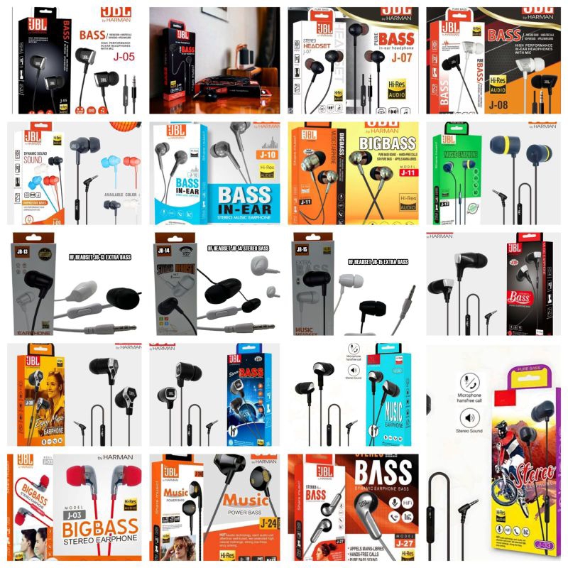 Jual New !!! HF Headset [ PREMIUM SERI [ JBL ] 19 Merek + Witch Mic ...