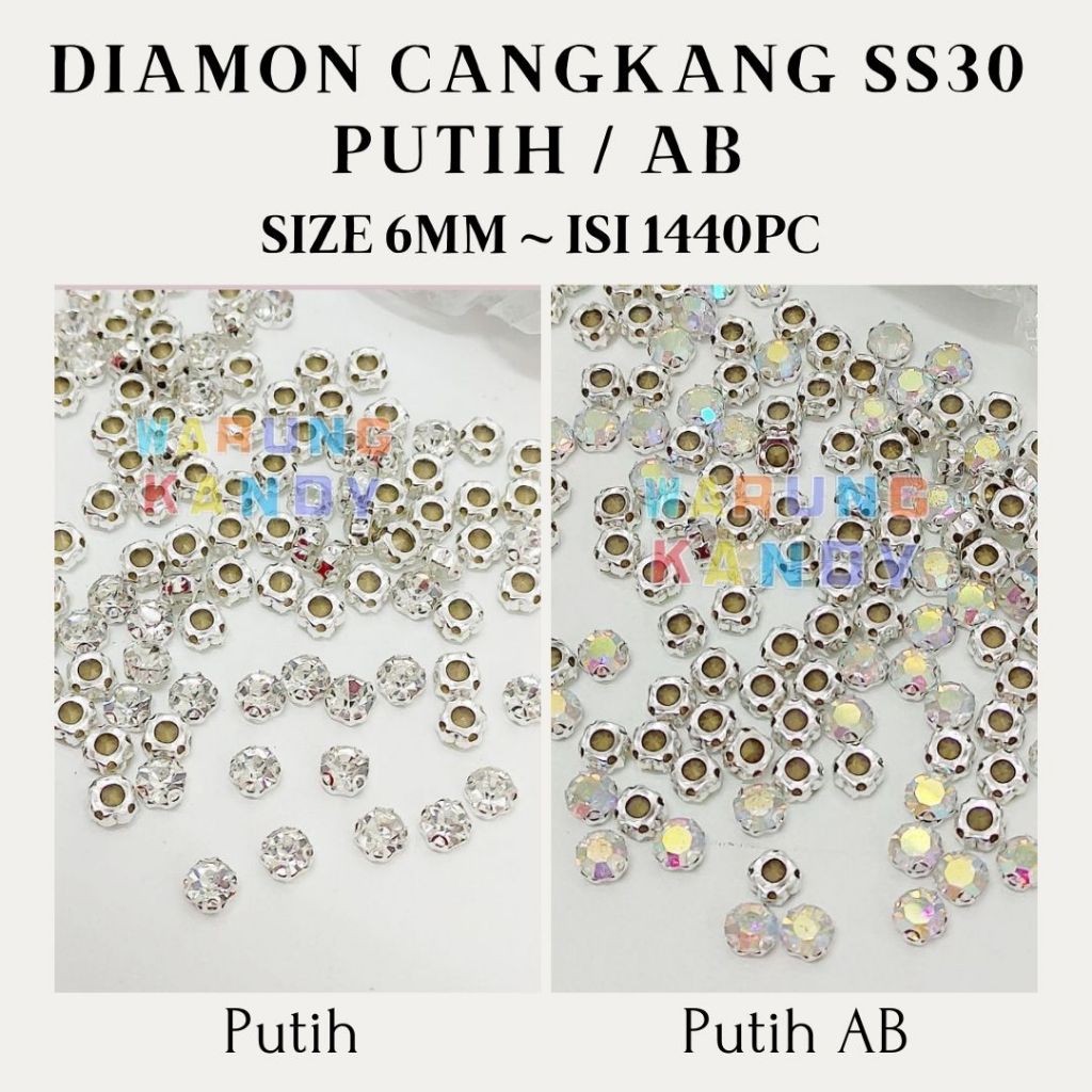Jual Diamon Cangkang ss30 Putih / AB 6mm 1440pc Kristal Kaca | Shopee ...