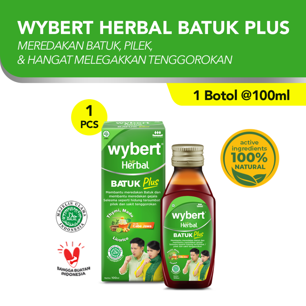 Jual WYBERT HERBAL BATUK PLUS SYRUP/100 ML [08.2026] | Shopee Indonesia