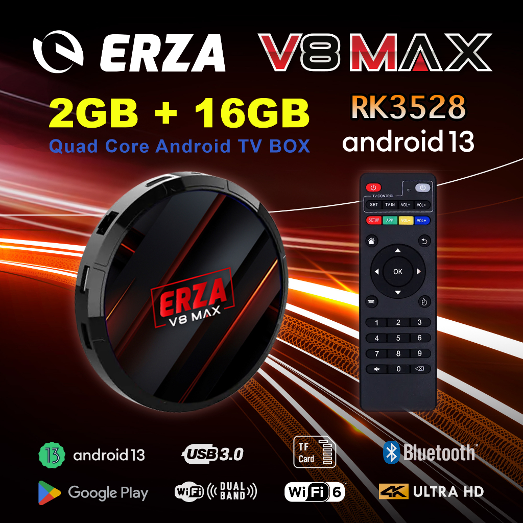 Jual TV Box Android ERZA V8 Max 2GB + 16GB 2.4G 5.8G WIFI Bluetooth | Shopee Indonesia