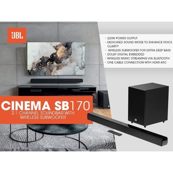 Jual JBL Cinema SB170 SB 170 2.1Channel soundbar with wireless ...