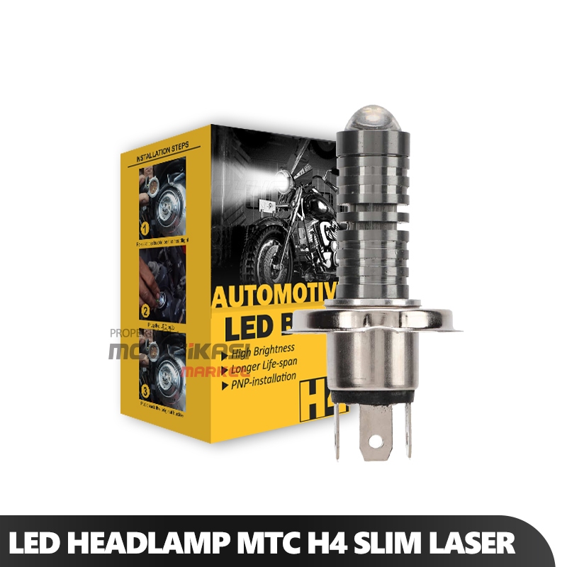 Jual LAMPU UTAMA LED MOTOR HEADLAMP LASER GUN H4S MODEL SLIM AC DC 8-80V | Shopee Indonesia