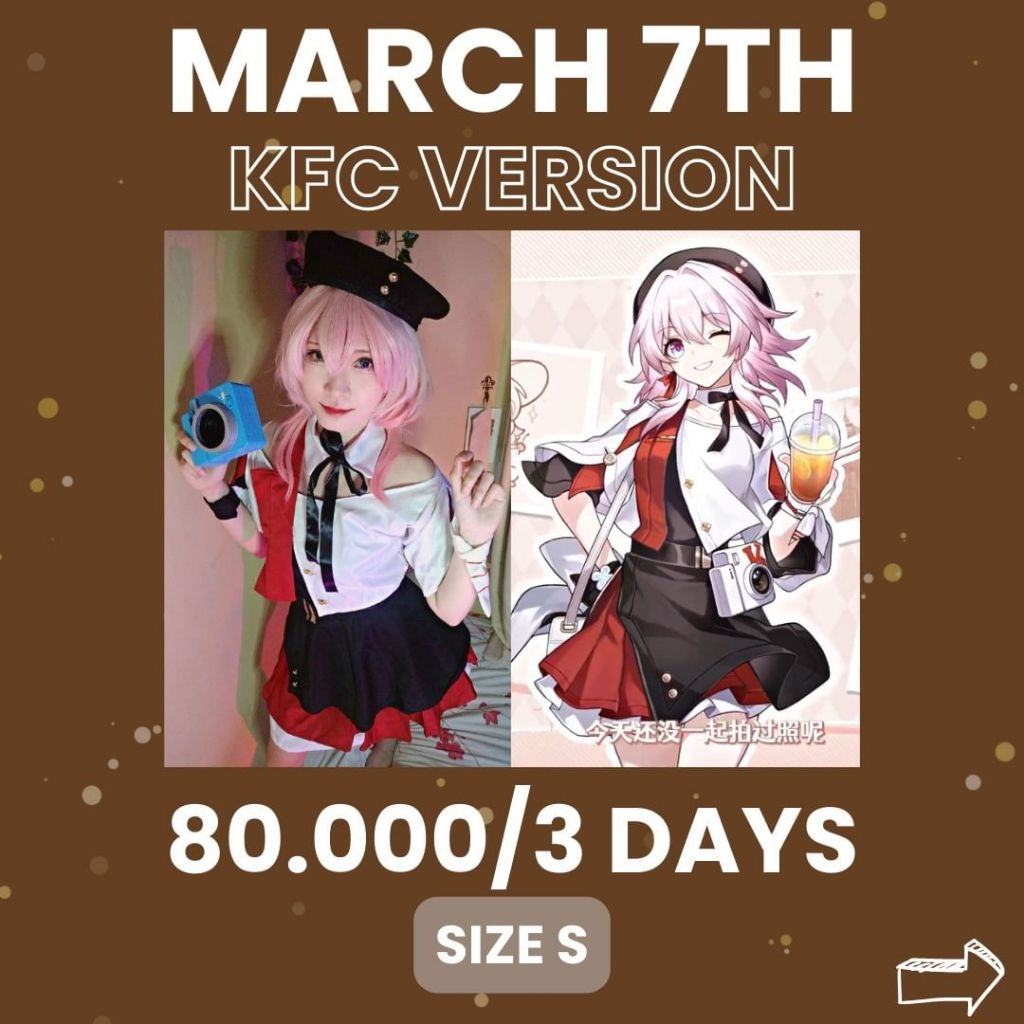 Jual Sewa Kostum March 7th KFC Version HSR Honkai Star Rail | Shopee ...