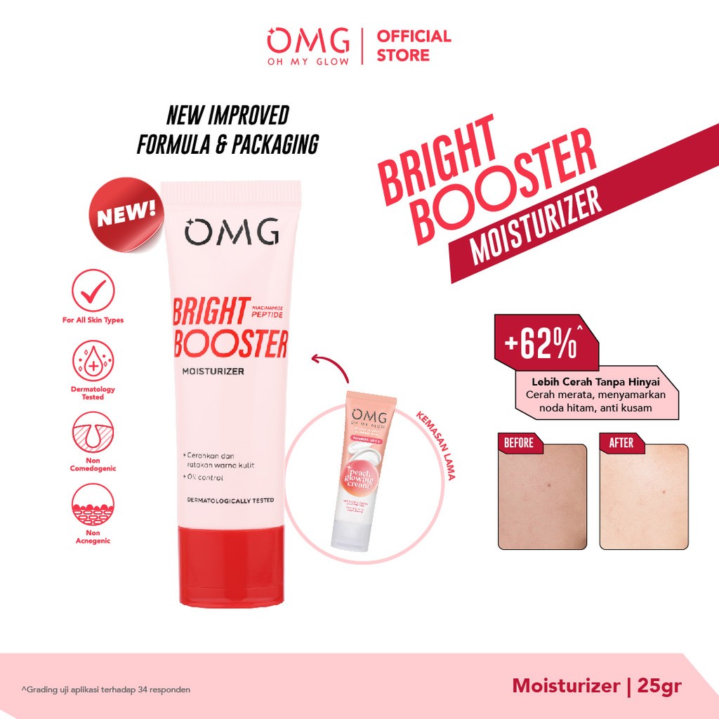 Jual OMG Oh My Glow Bright Booster Moisturizer 25 g | Shopee Indonesia
