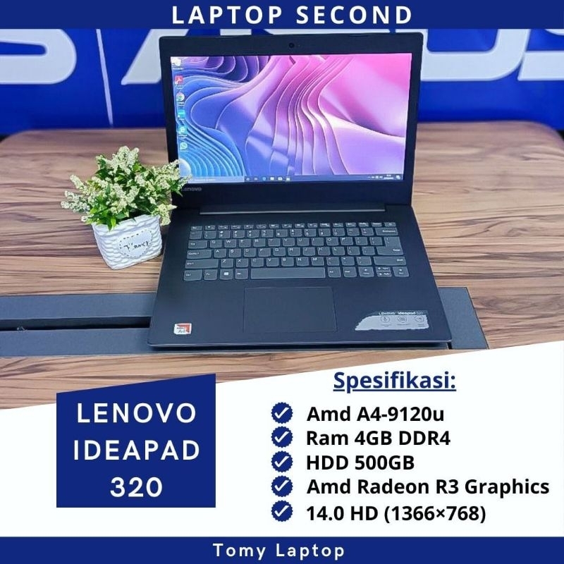 Jual LAPTOP LENOVO IDEAPAD 320/AMD A4-9120U/RAM 4GB HDD 500GB/LAYAR 14.0 HD/DESAIN SLIM/LAPTOP ...