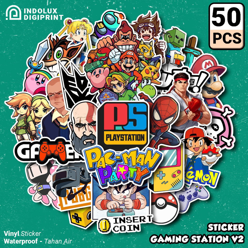 Jual Sticker Gamers Console 50 PCS Stiker Playstation Game Pack Anti ...
