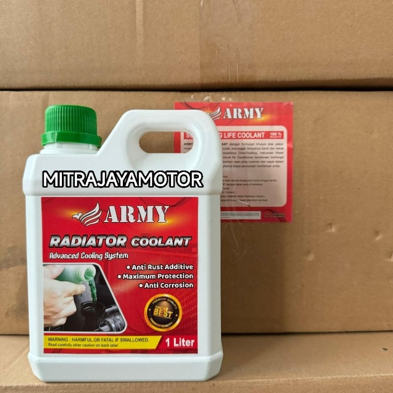 Jual Air Radiator Coolant Army 1Liter Hijau | Shopee Indonesia