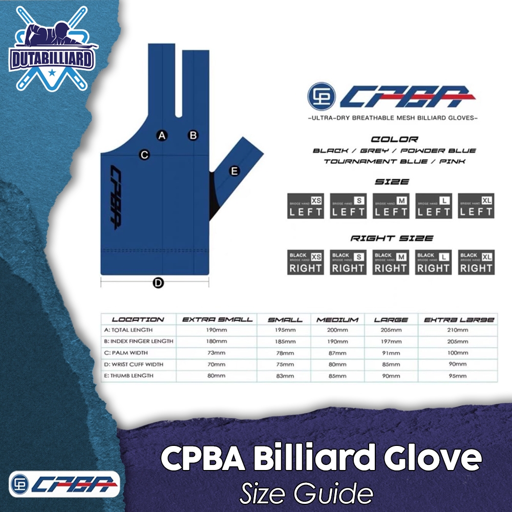 Jual Sarung Tangan Billiard CPBA PRO Open Finger Billiard Gloves ...