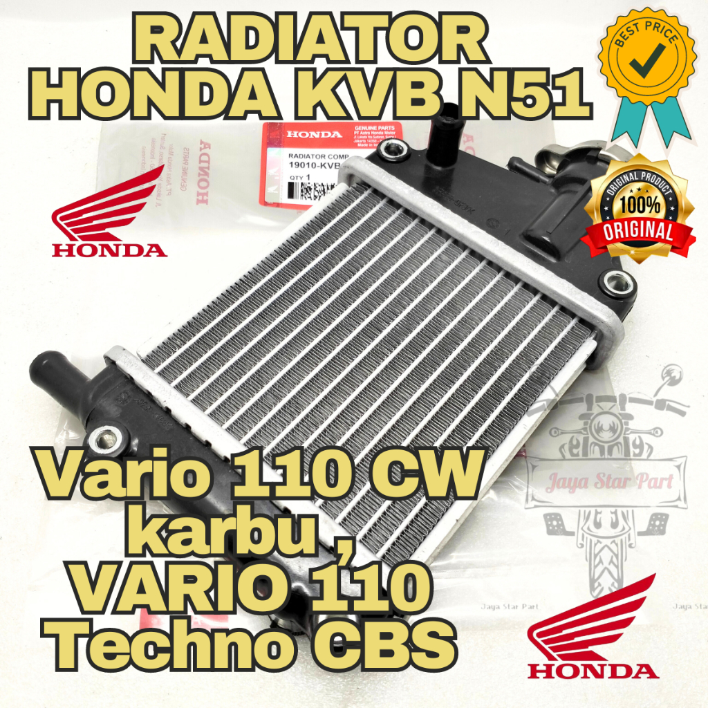 Jual ORI RADIATOR KVB HONDA VARIO 110 CW Techno CBS Karbu Honda KVB ...