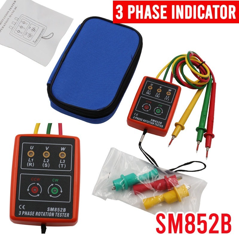 Jual Digital Three 3 Phase Indicator SM852B Sequence Rotation Tester ...