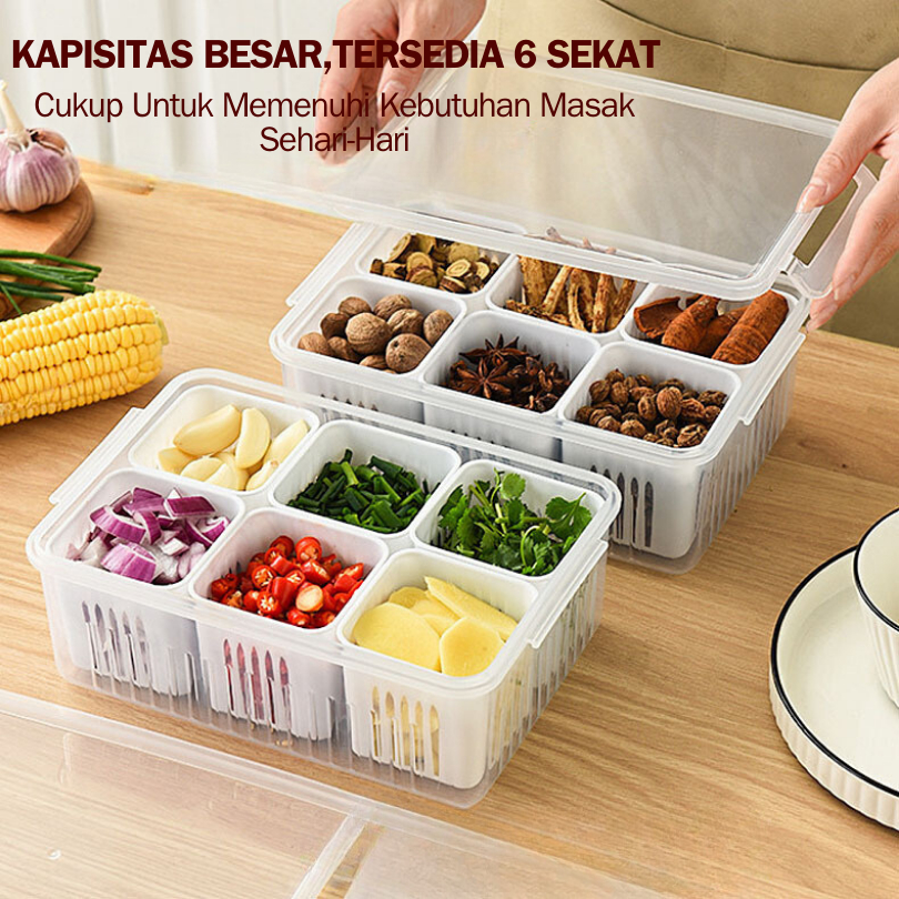 Jual XiongTian Tempat Penyimpanan 6in1 dengan Saringan Pengering Sayur ...