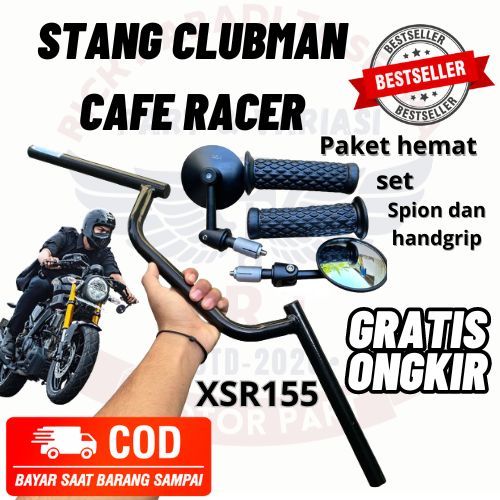 Jual PAKET HEMAT STANG CLUBMAN SET HANDGRIP WAJIK DAN SPION JALU BULAT ...