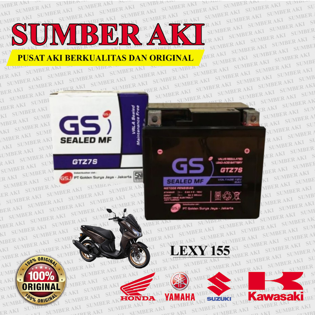 Jual Aki Motor LEXY 155 GTZ7S Aki Kering | Shopee Indonesia