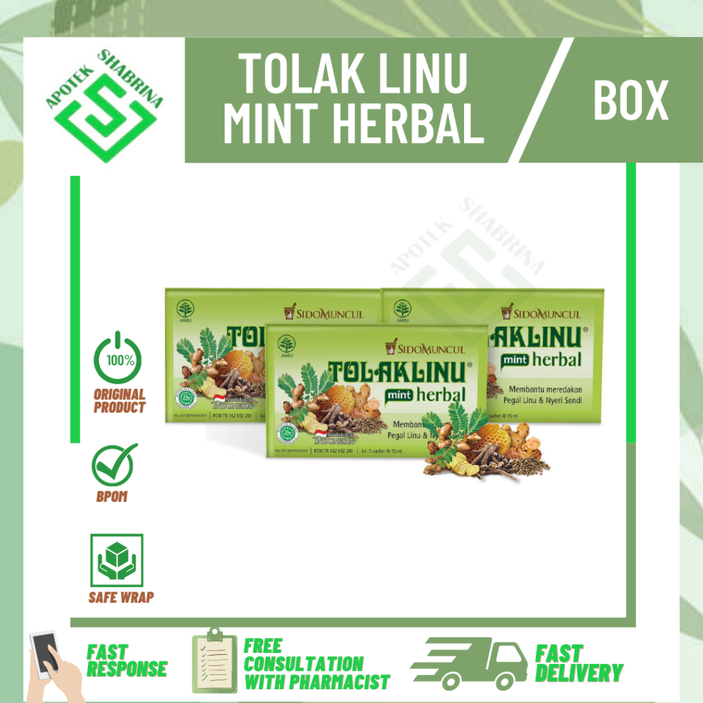 Jual Tolak Angin Linu mint Herbal Isi 5 Sachet / pegal linu/ nyeri ...