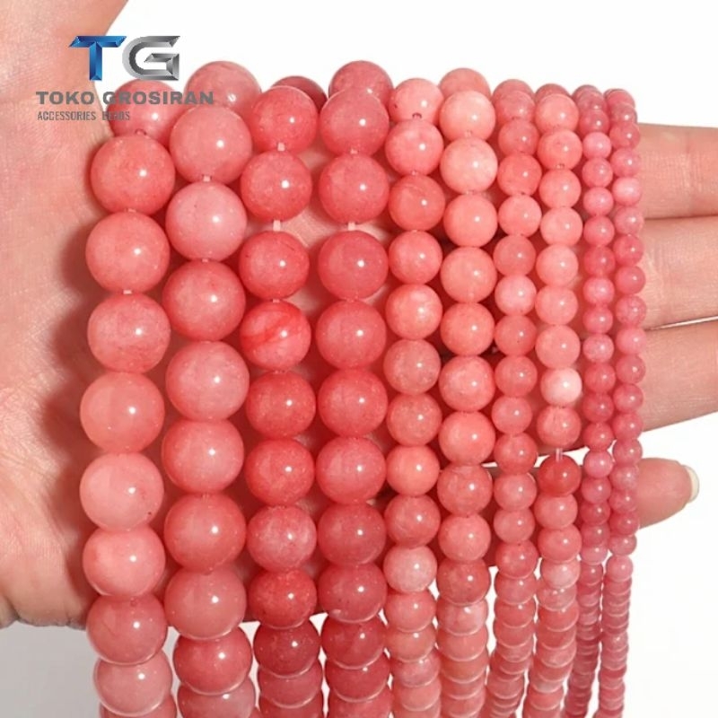 Jual COD Batu Alam Bulat Pink Borneo 6mm 8mm 10mm | Shopee Indonesia