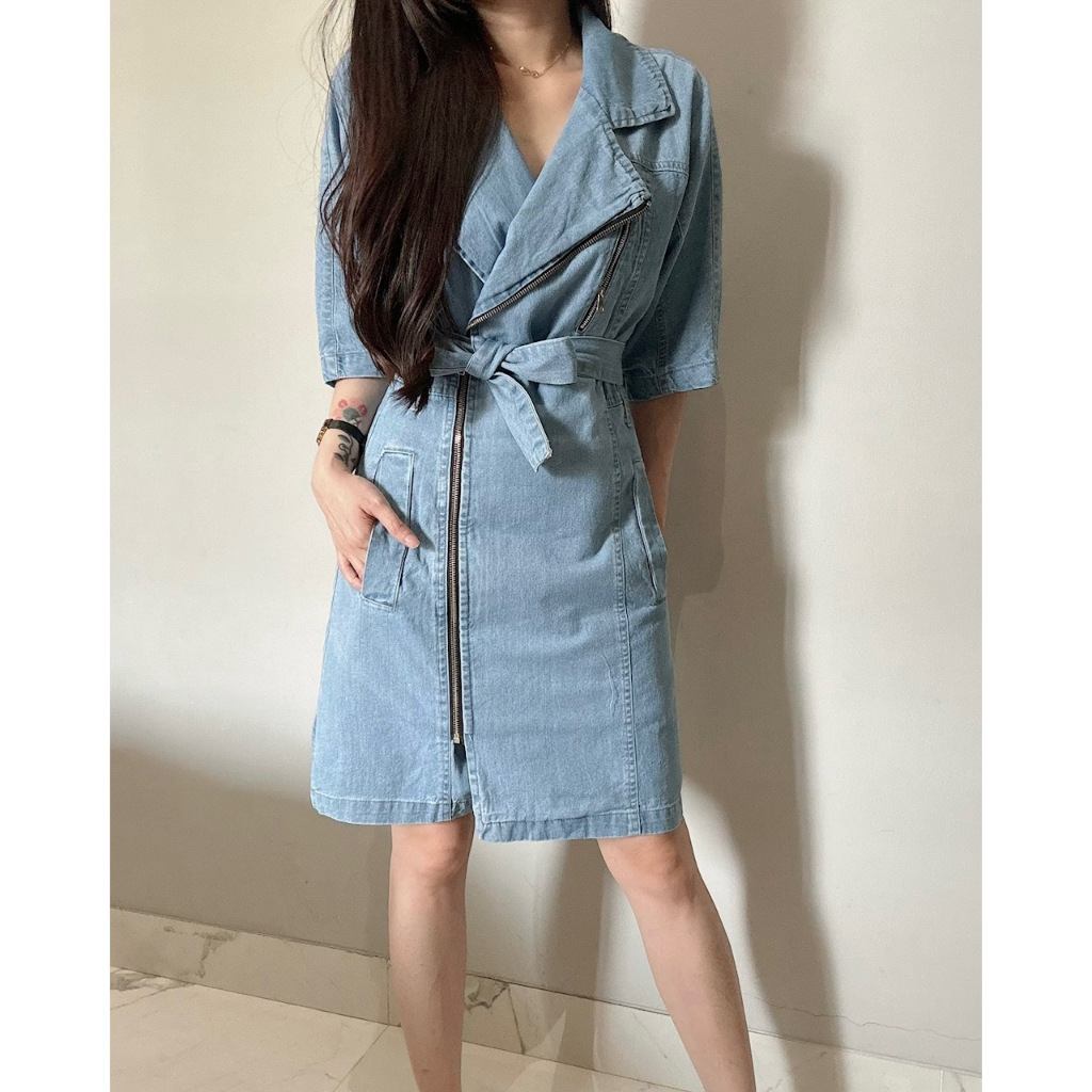 Jual Kode: 4169 (Denim dress) / Gaun Wanita / Gaun Denim / Dress Wanita ...