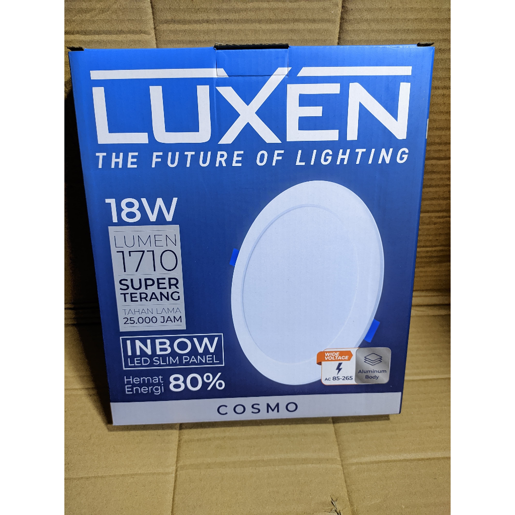 Jual Luxen Downlight LED Panel Inbow Bulat 15W 18W Cahaya Putih dan ...