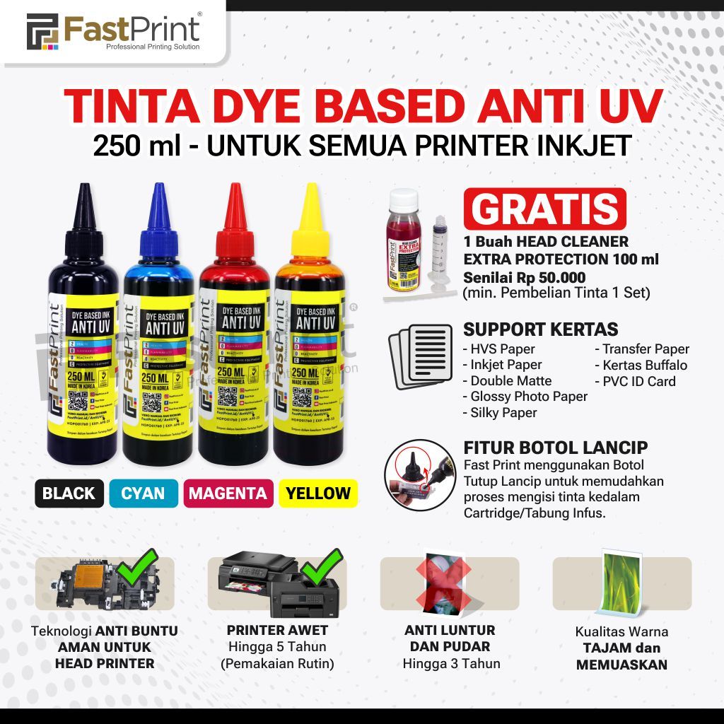 Jual Tinta Dye Based Anti UV 250 ML | Shopee Indonesia