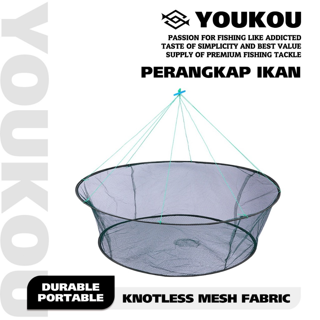 Jual YOUKOU Jaring Perangkap Ikan Jaring Ikan bulat Ukuran 80cm-100cm ...