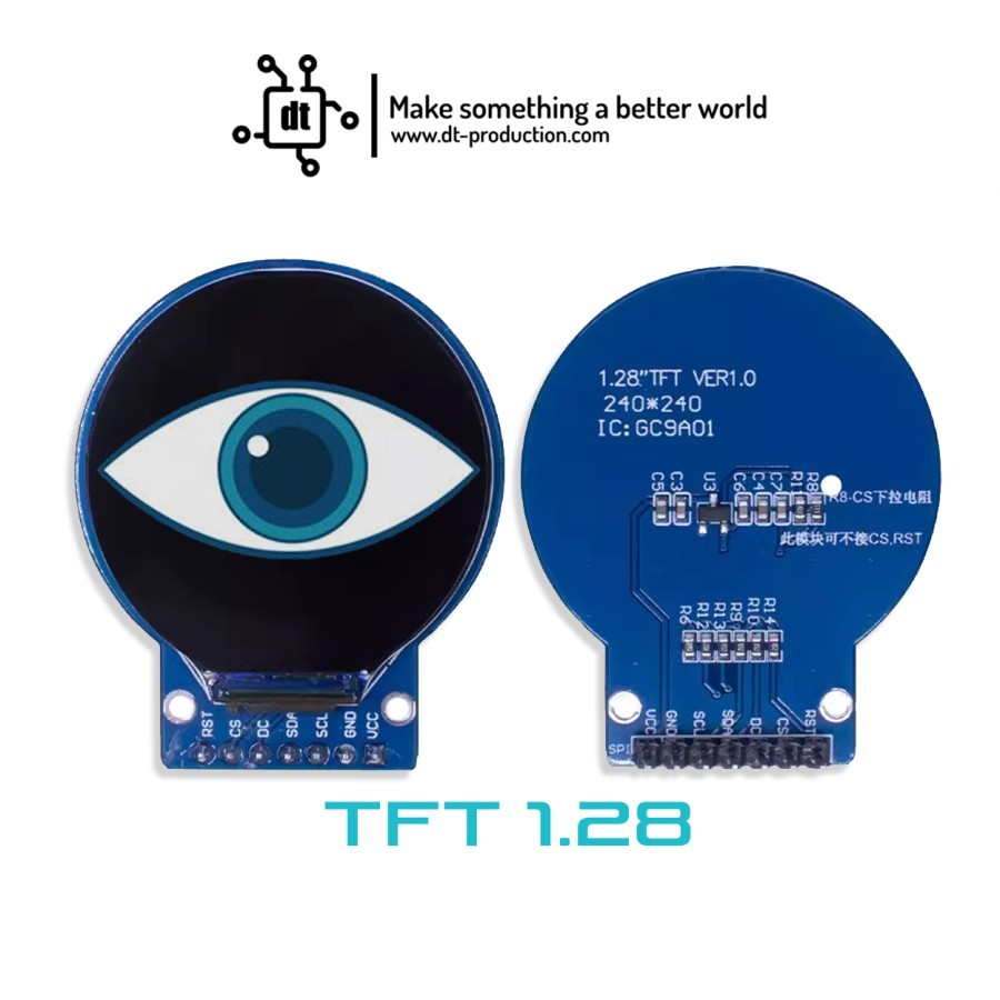 Jual LCD bulat TFT display 1.28 inch round RGB animasi biled high quality | Shopee Indonesia