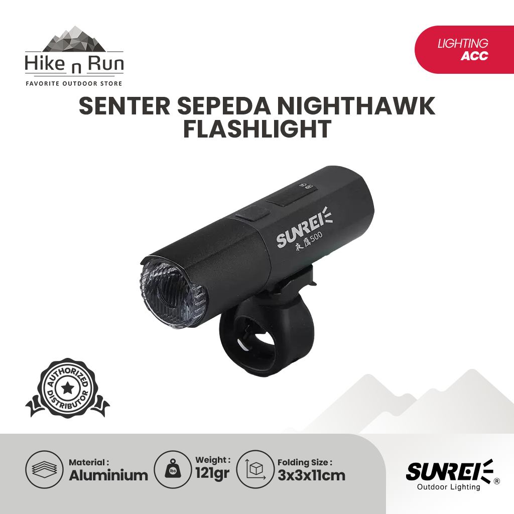 Jual Sunrei Senter Sepeda Nighthawk Flashlight | Shopee Indonesia