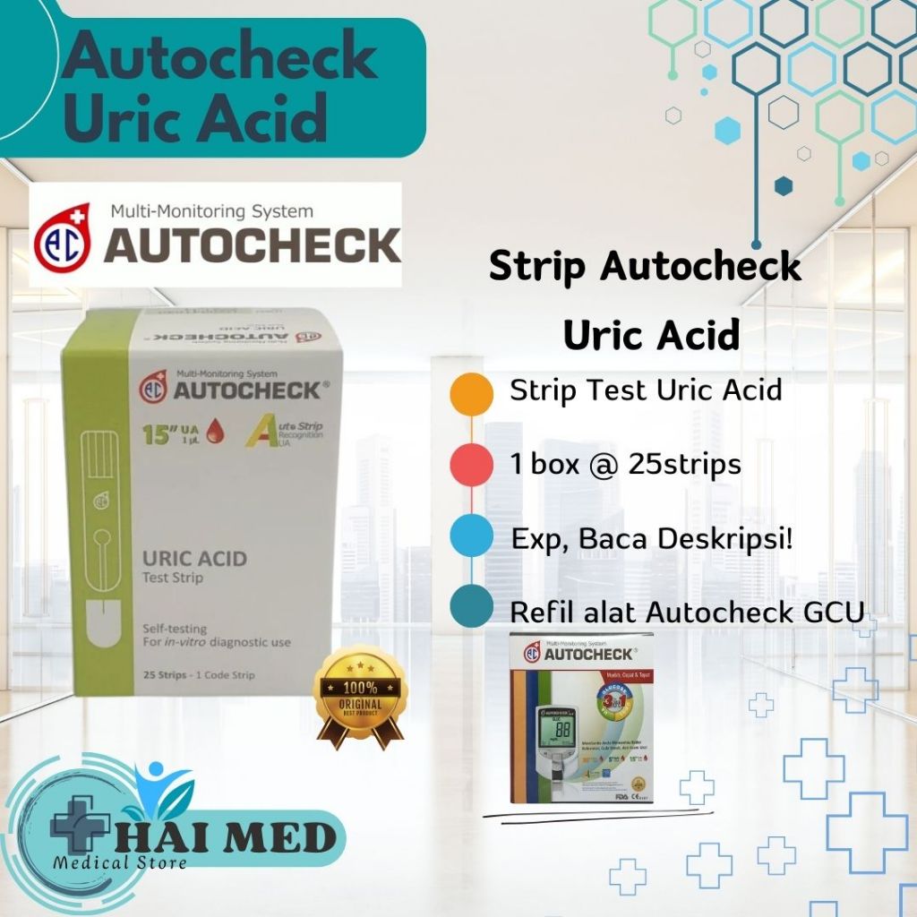 Jual STRIP AUTOCHECK Uric Acid/Asam Urat - ISI 25 STRIP | Shopee Indonesia