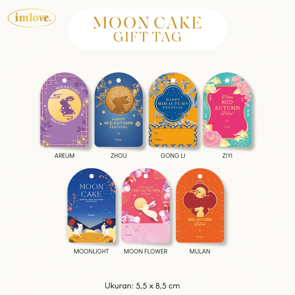 Jual [10 PCS] Hang Tag Gift Tag Mooncake Kue Bulan Kartu Ucapan Hampers ...