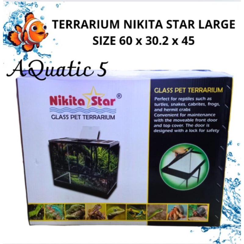 Jual TERRARIUM GLASS PET NIKITA SIZE L + PACKING KAYU | Shopee Indonesia