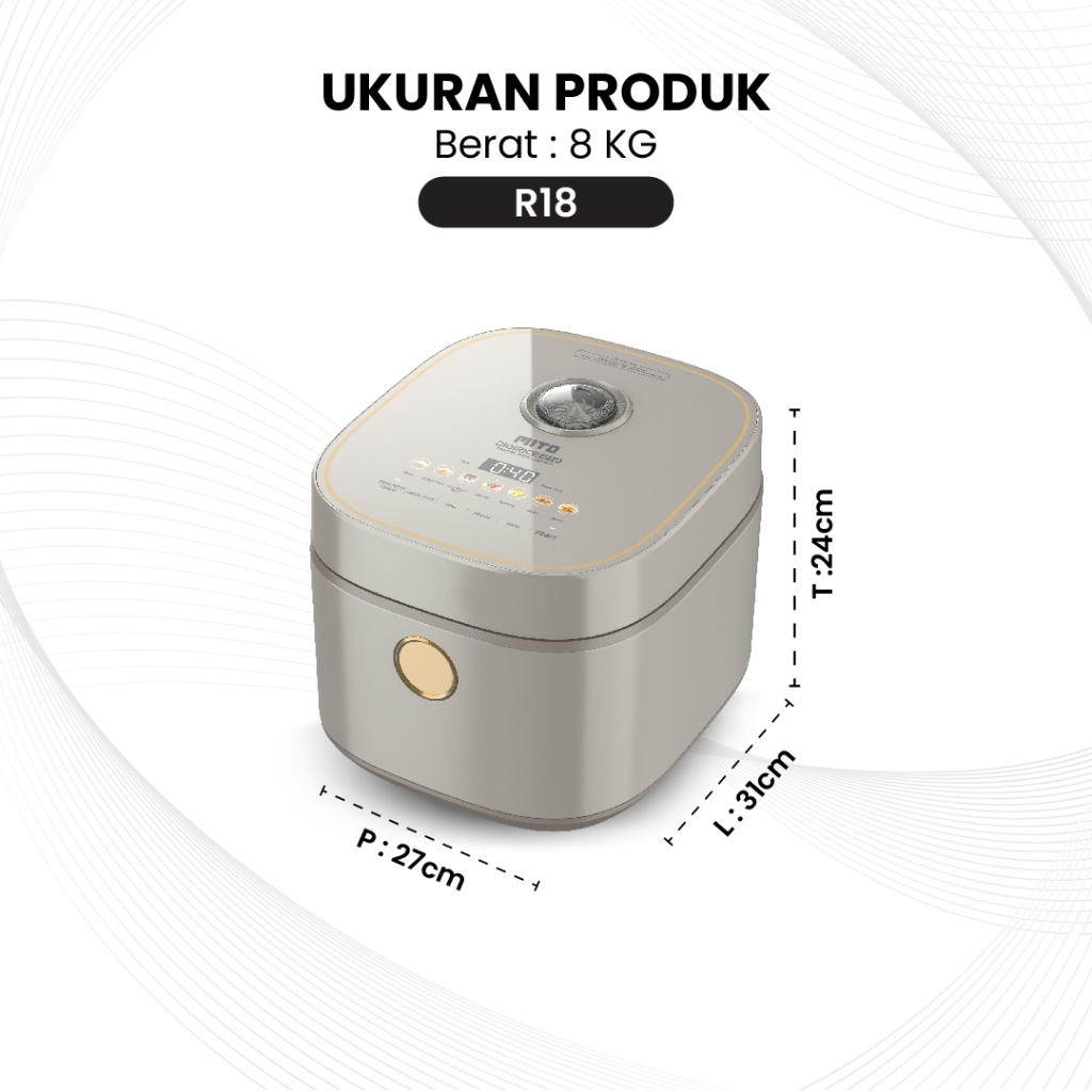 Jual MITO Digital Rice Cooker 1.8 Liter R18 - Rice Cooker Low Sugar ...