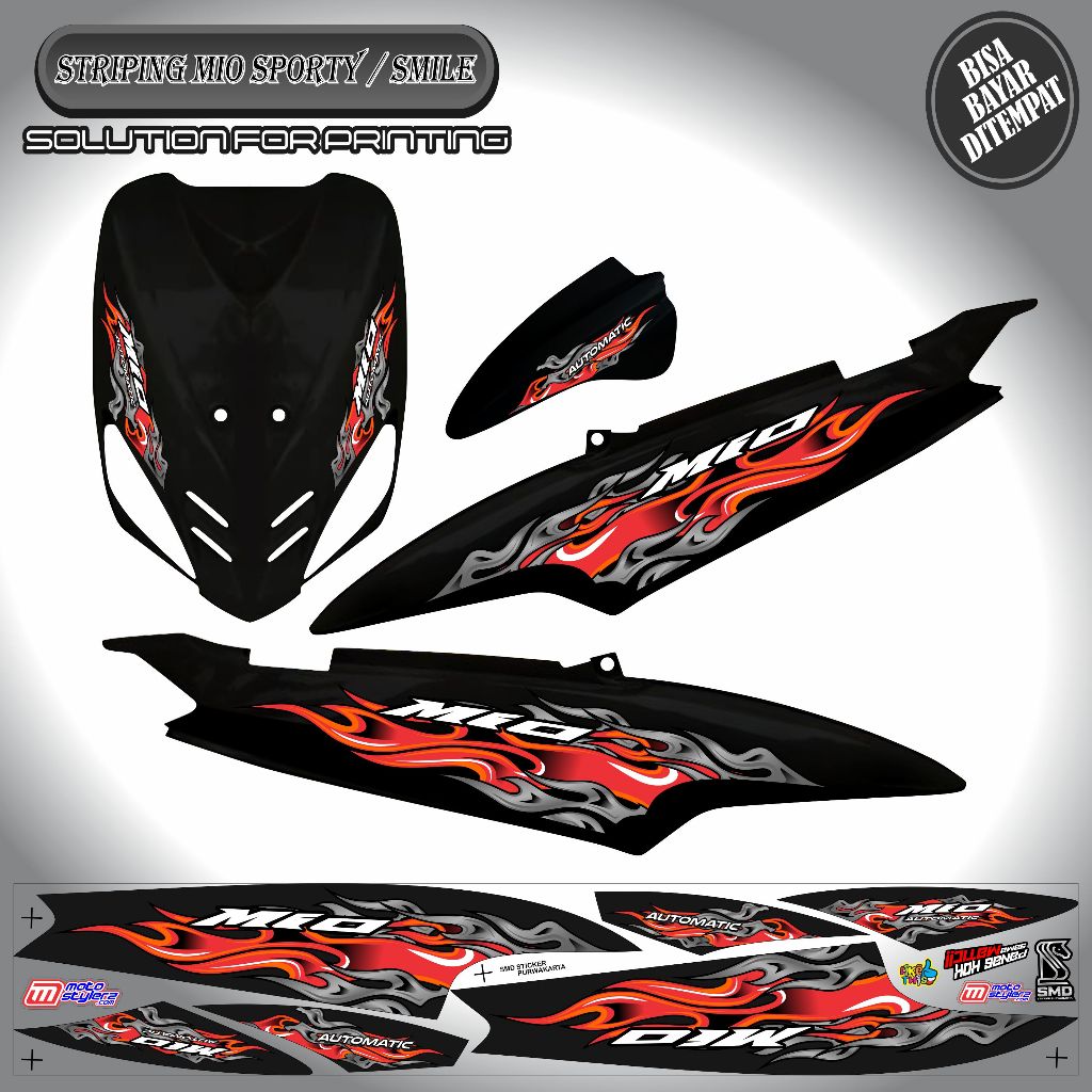 Jual STRIPING VARIASI STICKER YAMAHA MIO SPORTY / MIO SMILE MOTIF API ...