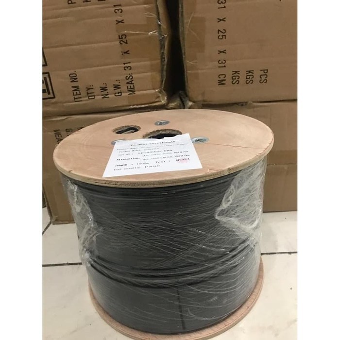 Jual Kabel Drop Wire Optik / DW FO FTTH 1 core 3 seling @1000 meter ...