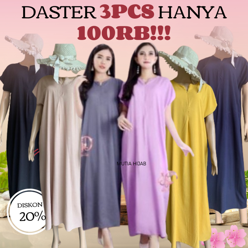 Jual [PAKET HEMAT] DASTER LONG BUSUI 100K DAPAT 3 HANYA HARI INI/Daster ...