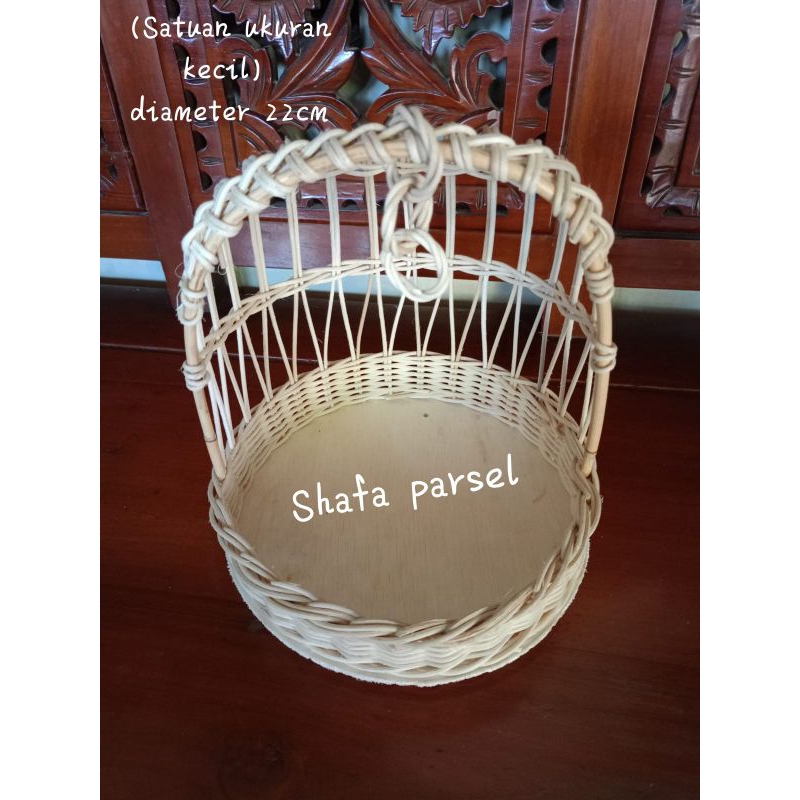 Jual Keranjang rotan ayunan bulat (satuan) size kecil 22cm baki lamaran ...