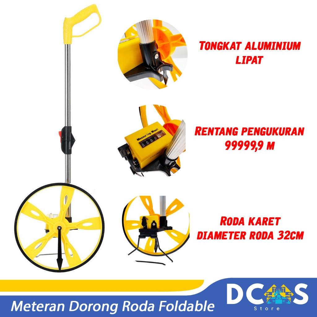 Jual Meteran Dorong Roda Foldable /Measuring Wheel Meter/Alat Uukur ...
